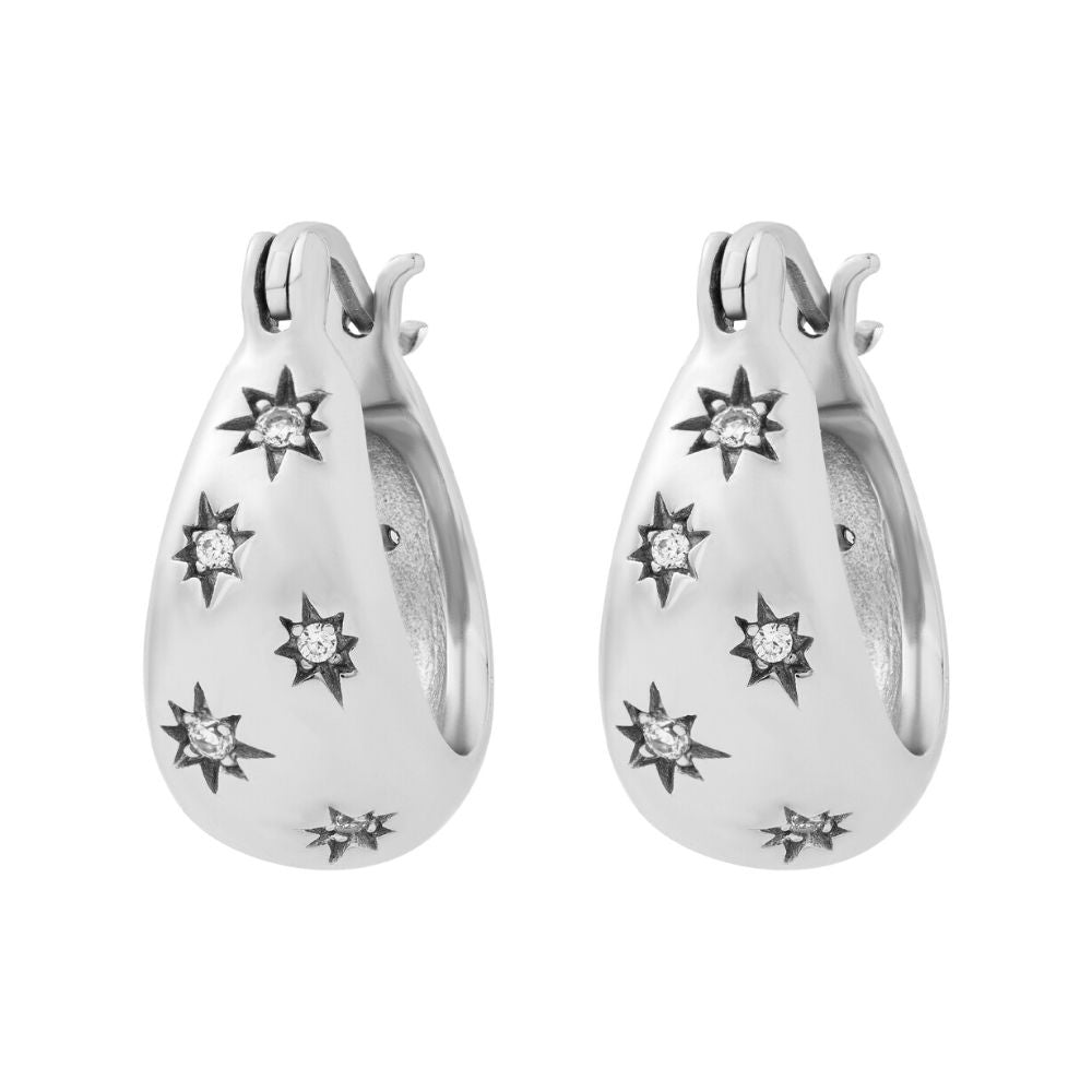 Celestial Dome Hoops Silver